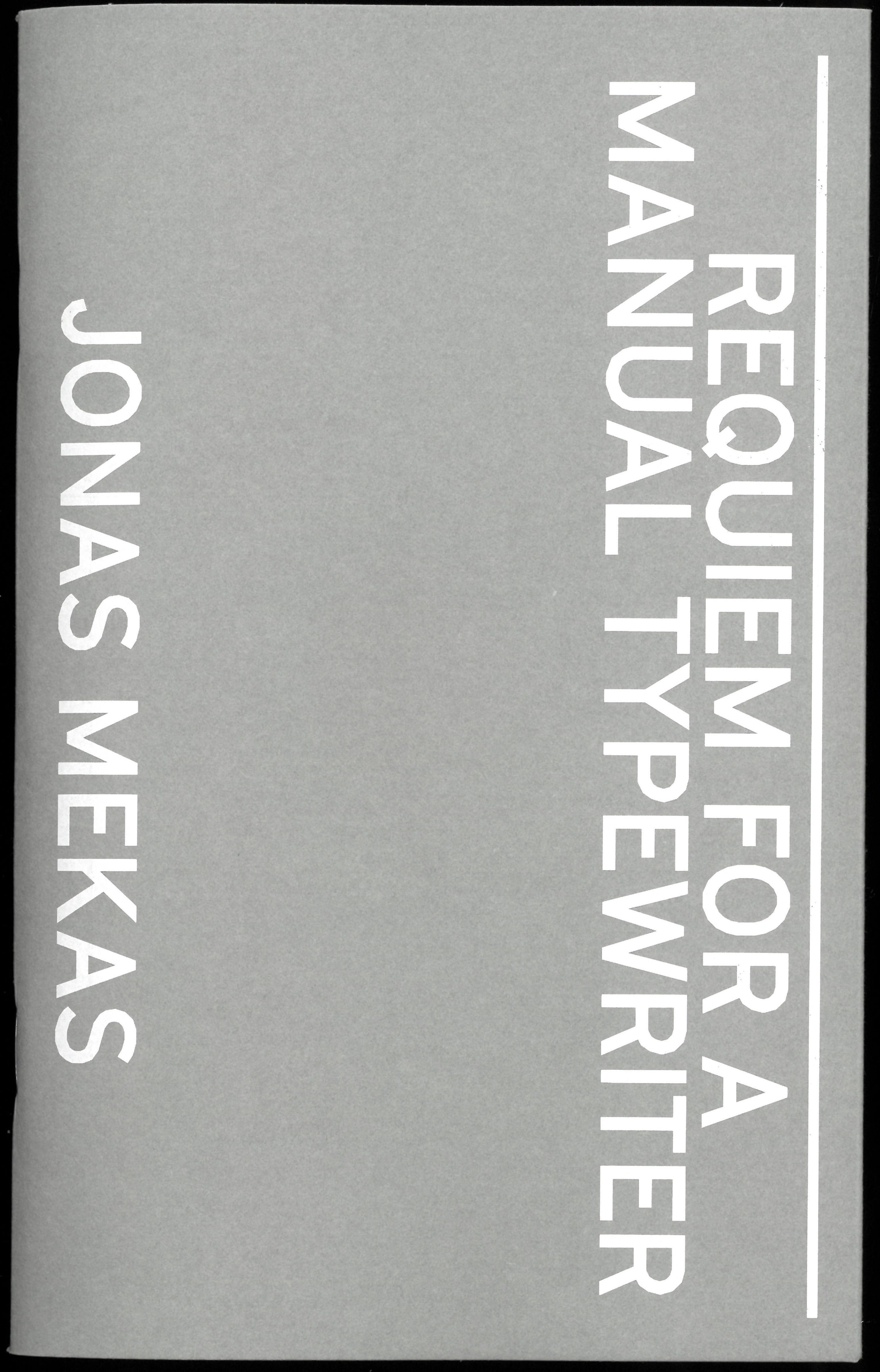 Requiem for a Manual Typewriter | Spector Books